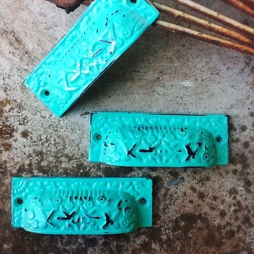 Rustic Cast Iron Distressed Cup Handle drawer Pulls in Ocean - Etsy