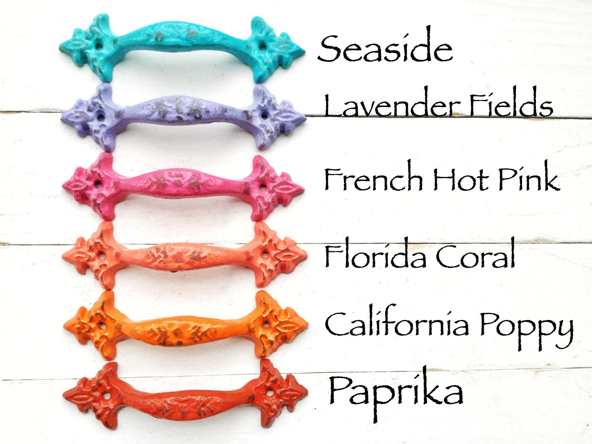 Shabby Chic Dresser Drawer Pulls Handles Colorful Hardware | Etsy