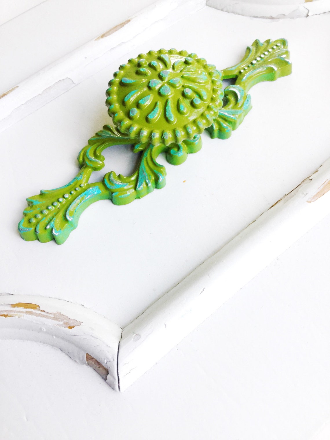 Distressed Turquoise Aqua Green Cabinet Pulls Shabby Chic | Etsy