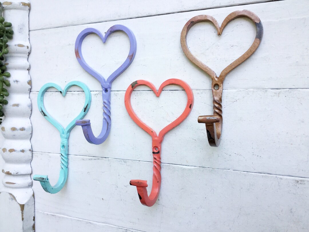 Heart Hook in Lavender Fields Aqua Mist Florida Coral Washed Penny ...