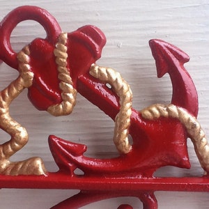 Red Wall Anchor-wall Hanging-cast Iron-plant Hanger-metal Wall Decor ...