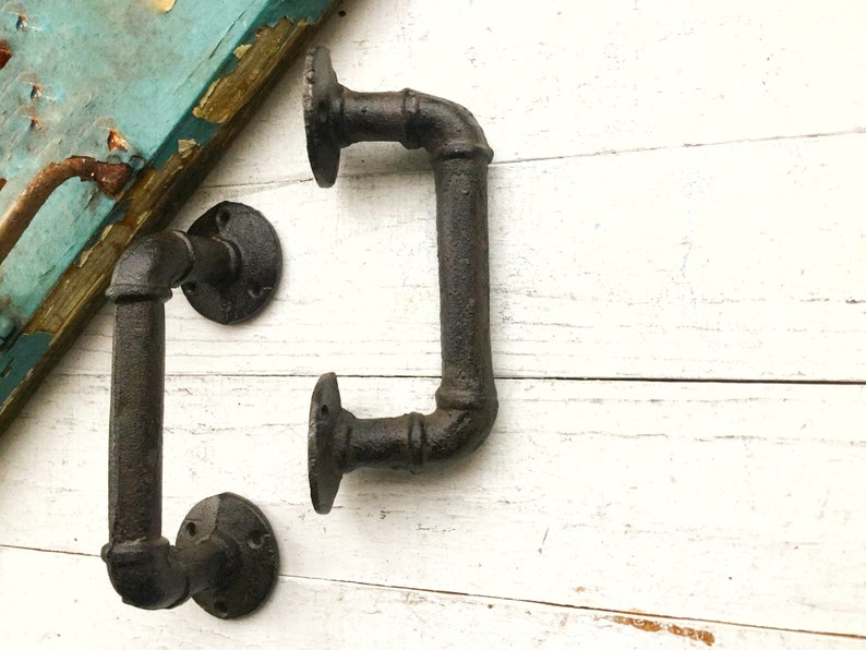 Rustic Style Industrial Door Handle Pipe Heavy Duty Handle | Etsy