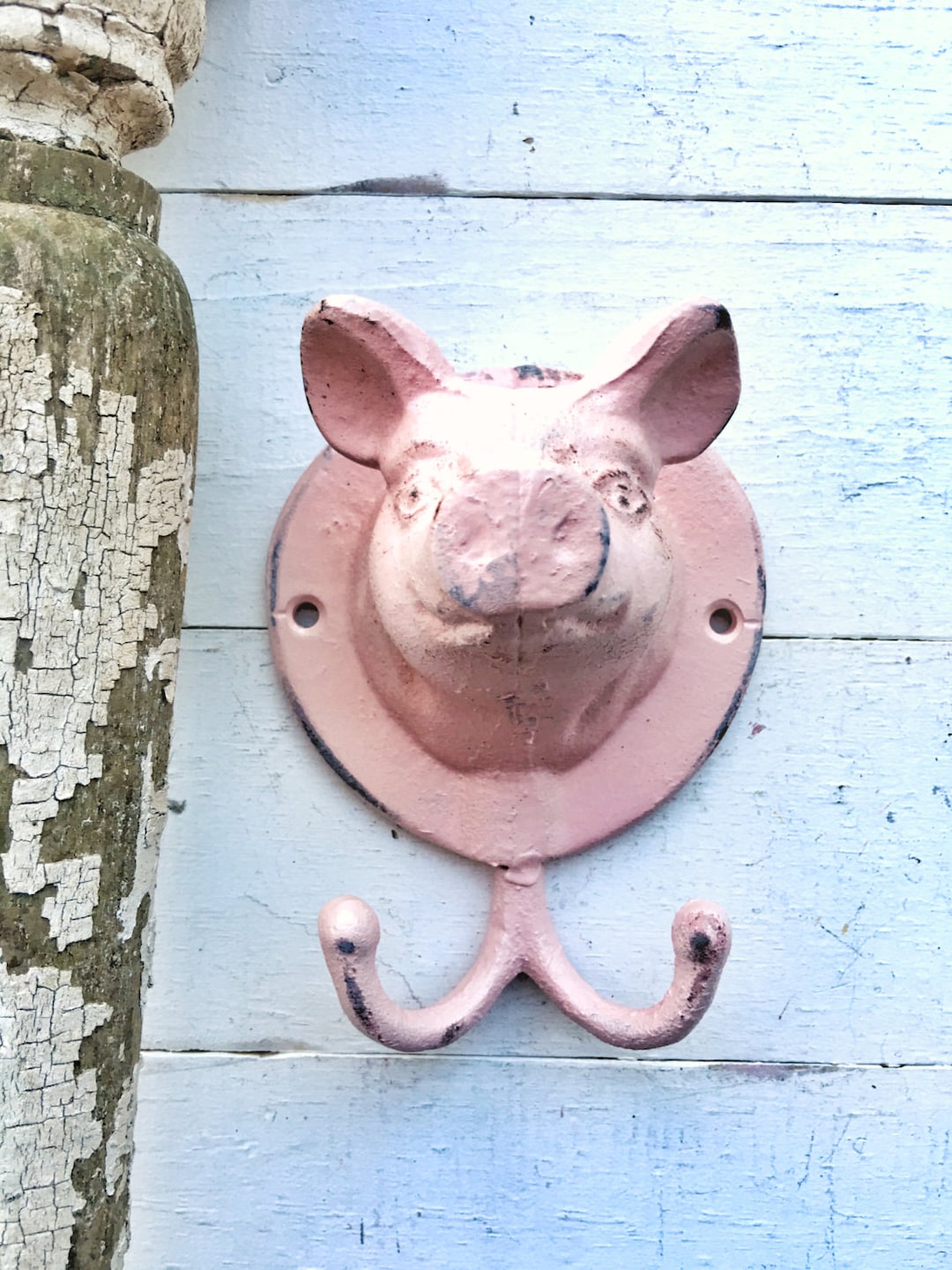 Cast Iron Flying Pig , Cast Iron Decor, Blushing Pink Garden Key Holder ...