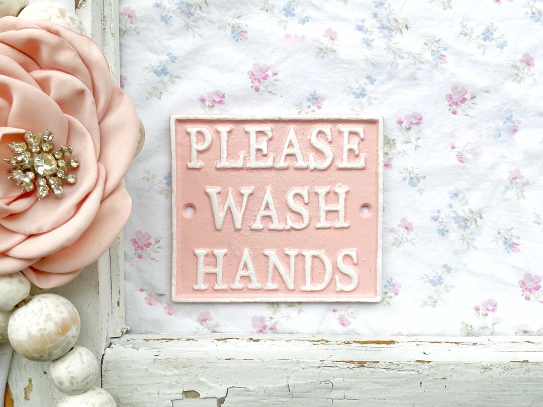 Wash Your Hands Sign Petite Bathroom Decor, Please Wash Your Hands Sign ...