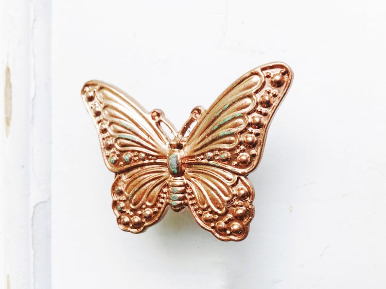 Rose Gold Butterfly Knobs Decorative Knobs Drawer Knobs - Etsy