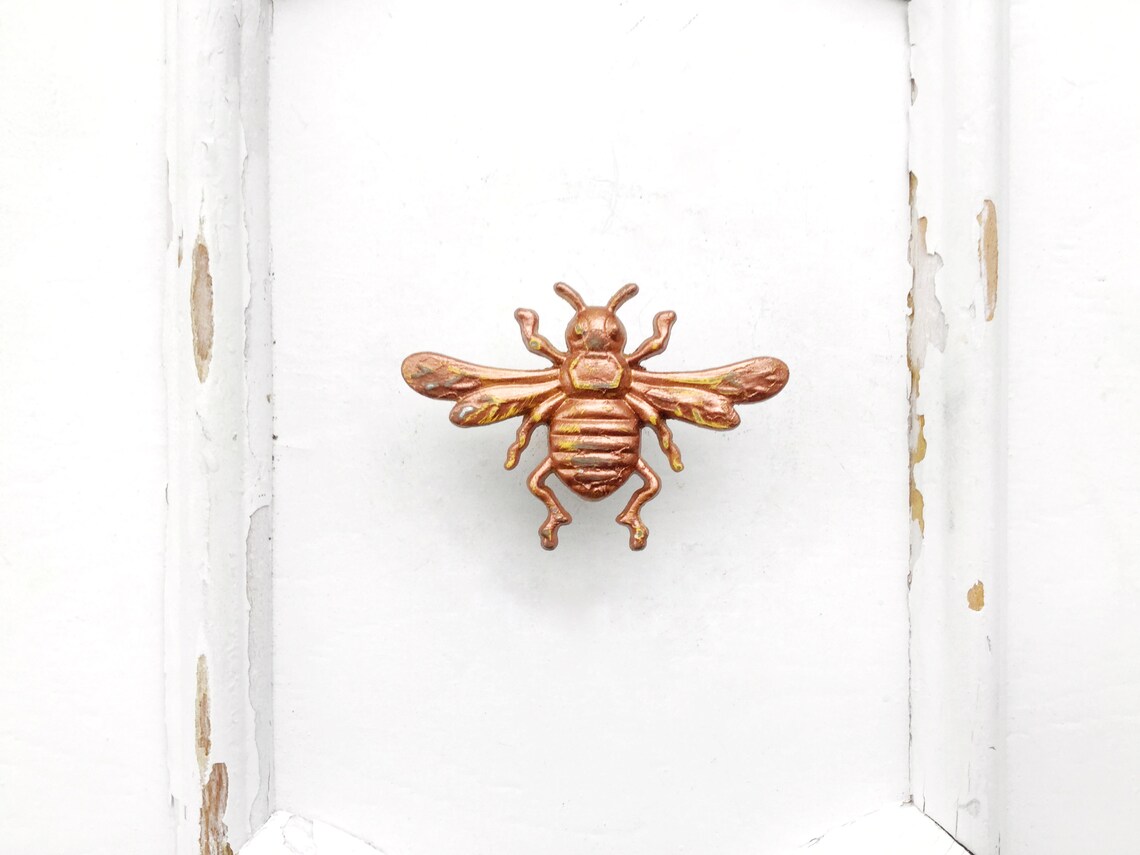 Bee Drawer Knob in Washed Penny, Drawer Handle ,drawer Pull, Kitchen ...