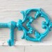 Cast Iron Turquoise Blue Skeleton Key Hook-rustic Jewelry Holder ...