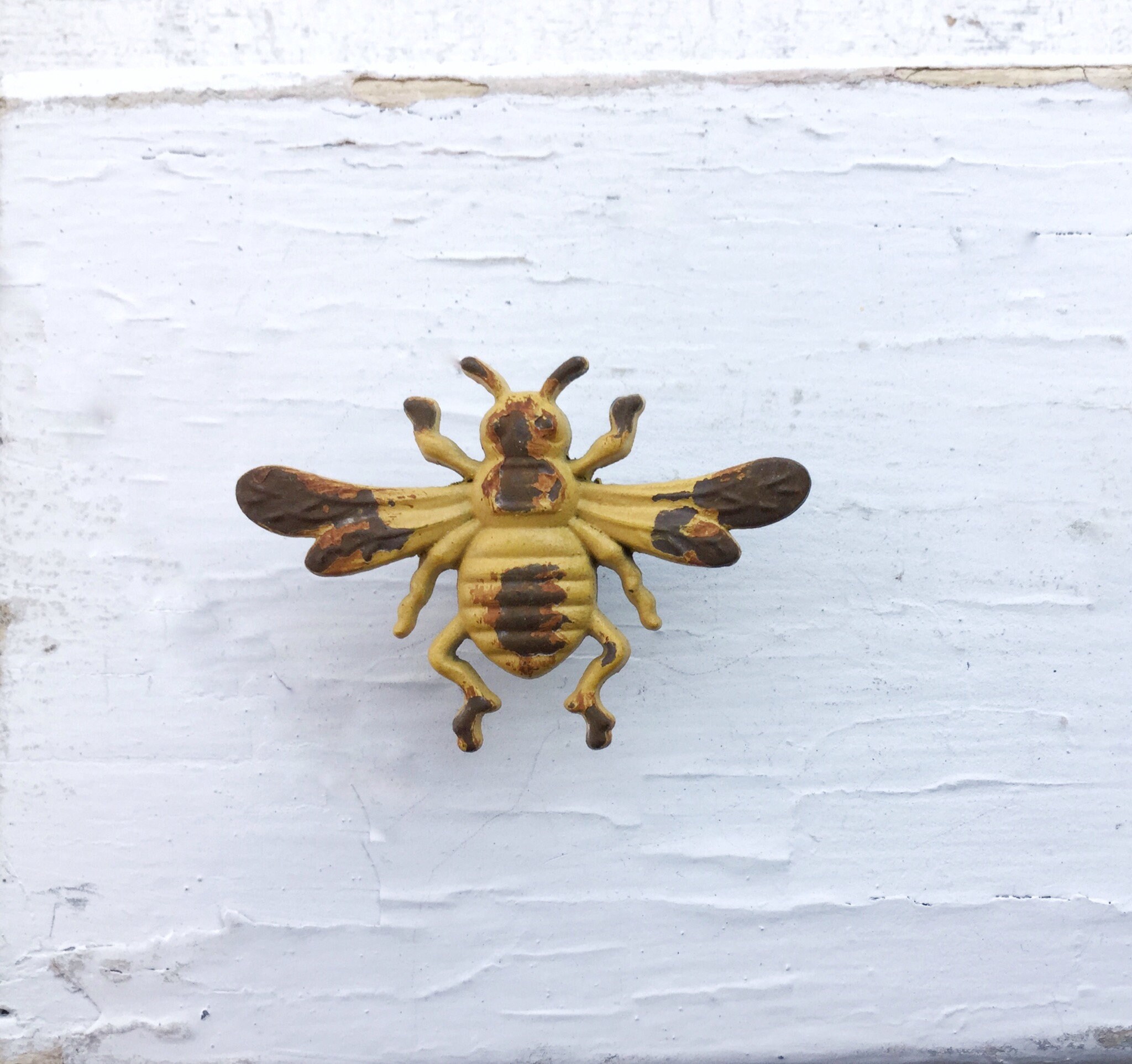 Bee Drawer Knob in Rustic Yellow Drawer Handle drawer Pull | Etsy