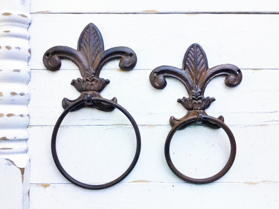 Old World ,cast Iron Towel Holder, Shabby Chic Rustic , Bathroom Decor ...