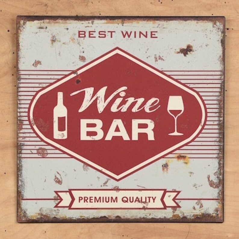 Wine Bar Sign Decor Kitchen Decor Red and Cream Kitchen - Etsy