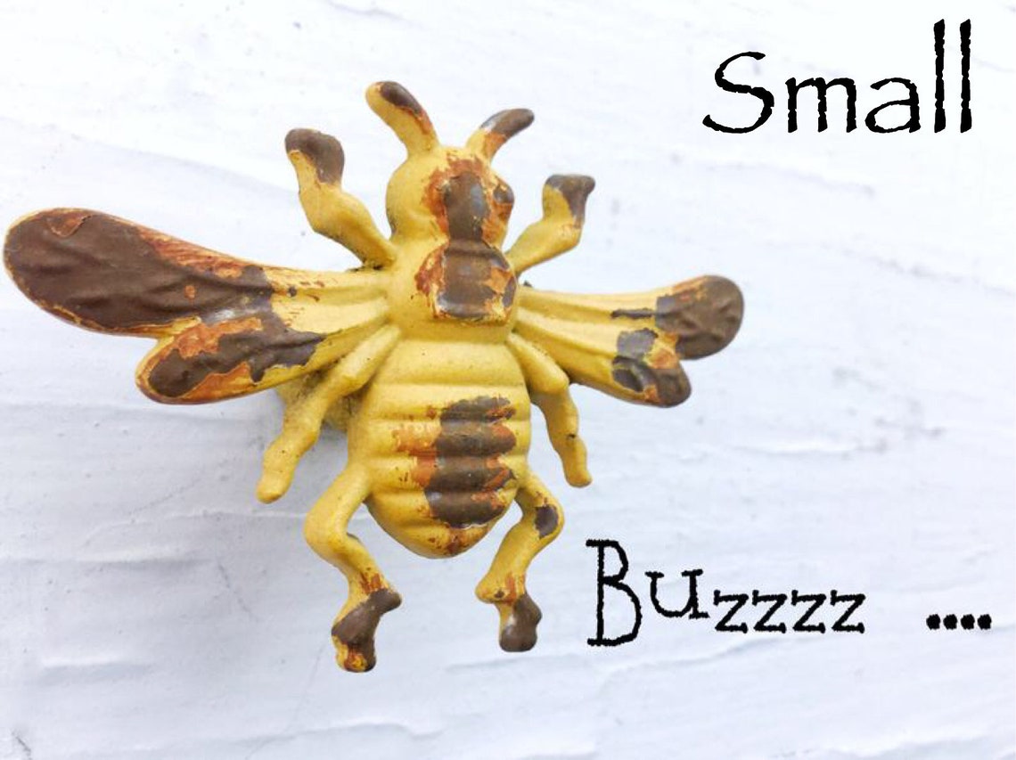 Bee Drawer Knob in Rustic Yellow Drawer Handle drawer Pull | Etsy