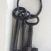 Ebony Black 3 Cast Iron Skeleton Keys on Key Ring home - Etsy