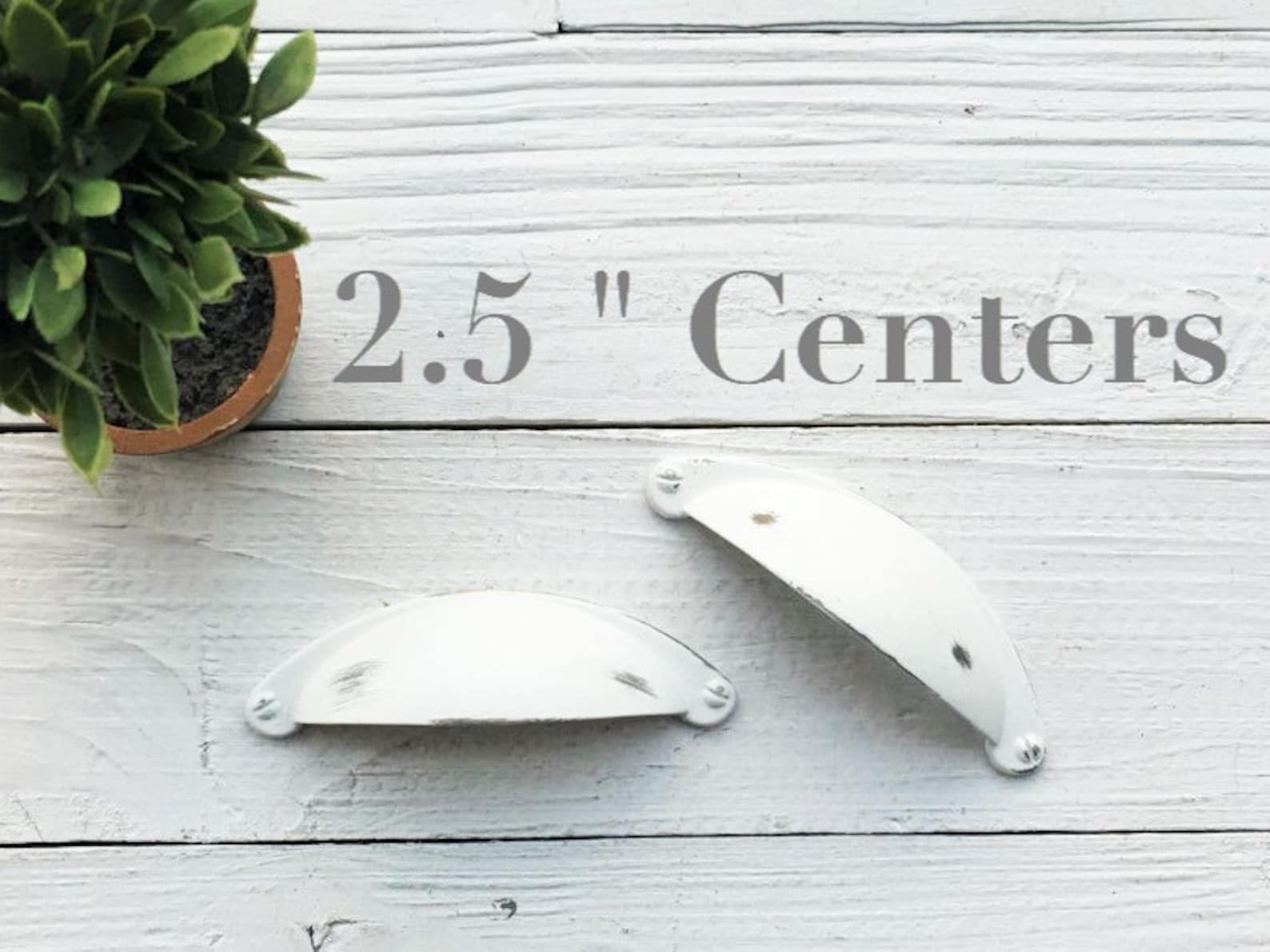 Traditional Cup Handles , 2.5 " Shabby Chic Cupboard Drawer Pulls,white ...