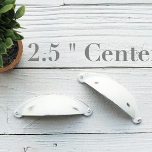 Traditional Cup Handles , 2.5 " Shabby Chic Cupboard Drawer Pulls,white ...