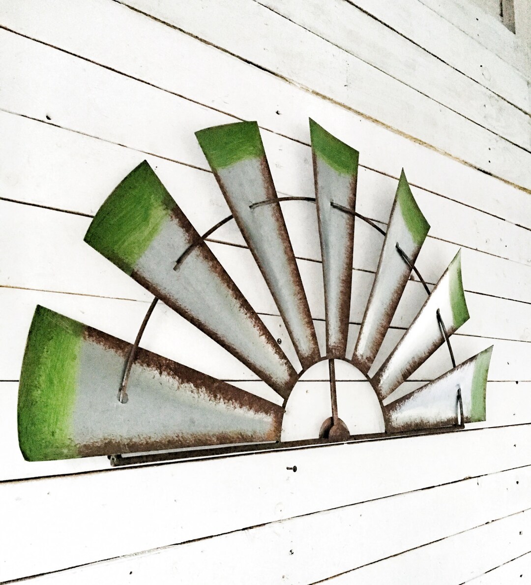 Half Windmill Head Wall Decor, Rustic Farmhouse, Industrial Steel ...