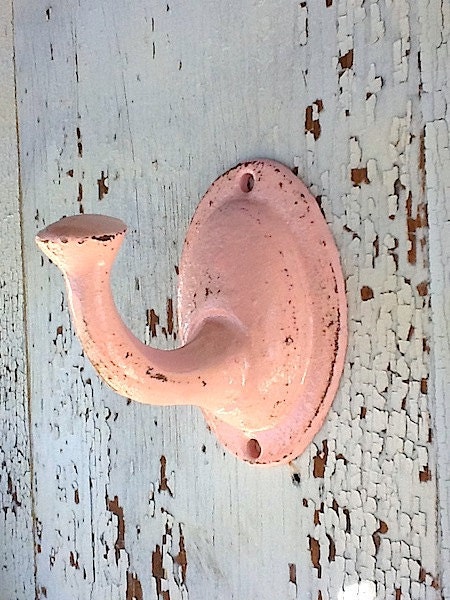 Wall Hook -vintage Inspired - Rustic - Light Blushing Pink - Distressed ...