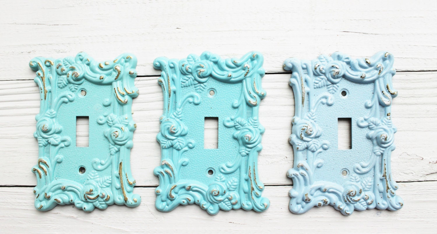 French Rose Wall Decor-light Switch Cover-shabby White-chic-single ...
