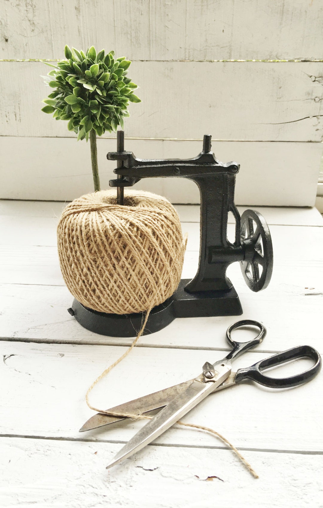 Cast Iron Sewing Machine With Twine Spool-notions-jute String-sewing ...