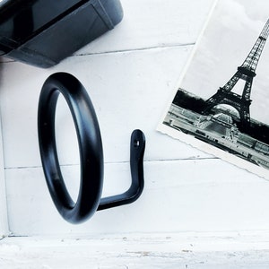 4" Inch Round Circle Ring Black Metal Heavy Wall Hook Hanger Modern ...