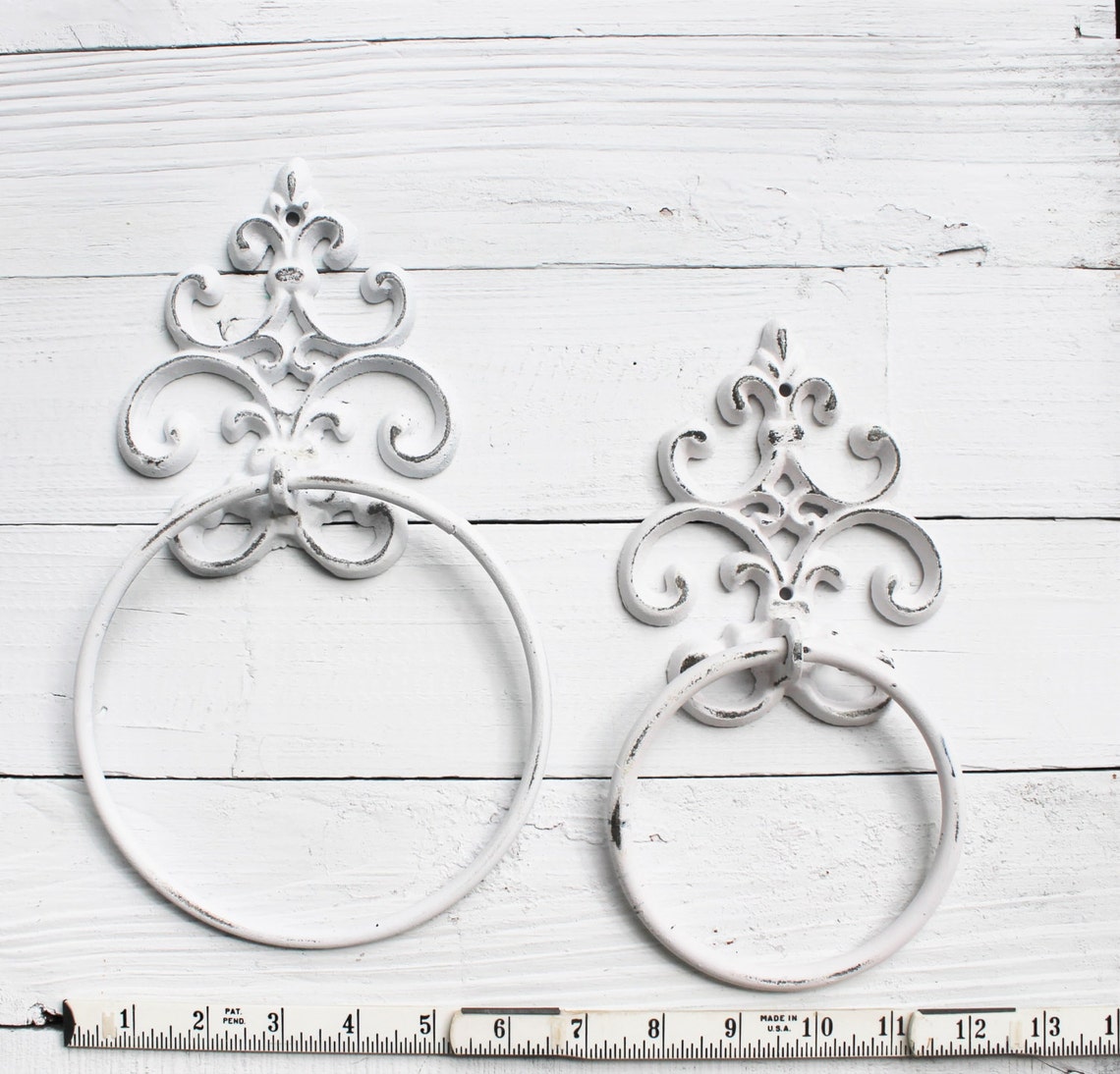 Old World cast Iron Towel Holder Shabby Chic Rustic - Etsy