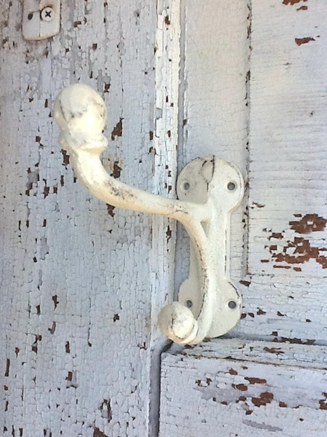 Ivory Wall Hook / Rustic Chic/Cast Iron/Barn Hook/ Metal Wall | Etsy