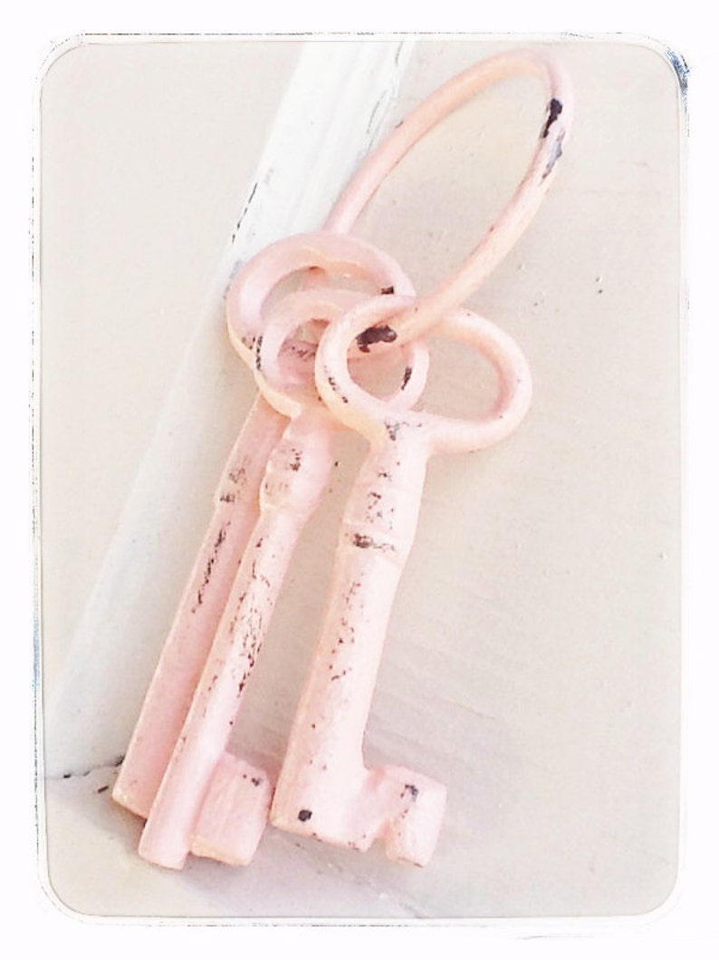 Pretty in Pink Vintage Shabby Chic 3 Cast Iron Skeleton Keys - Etsy