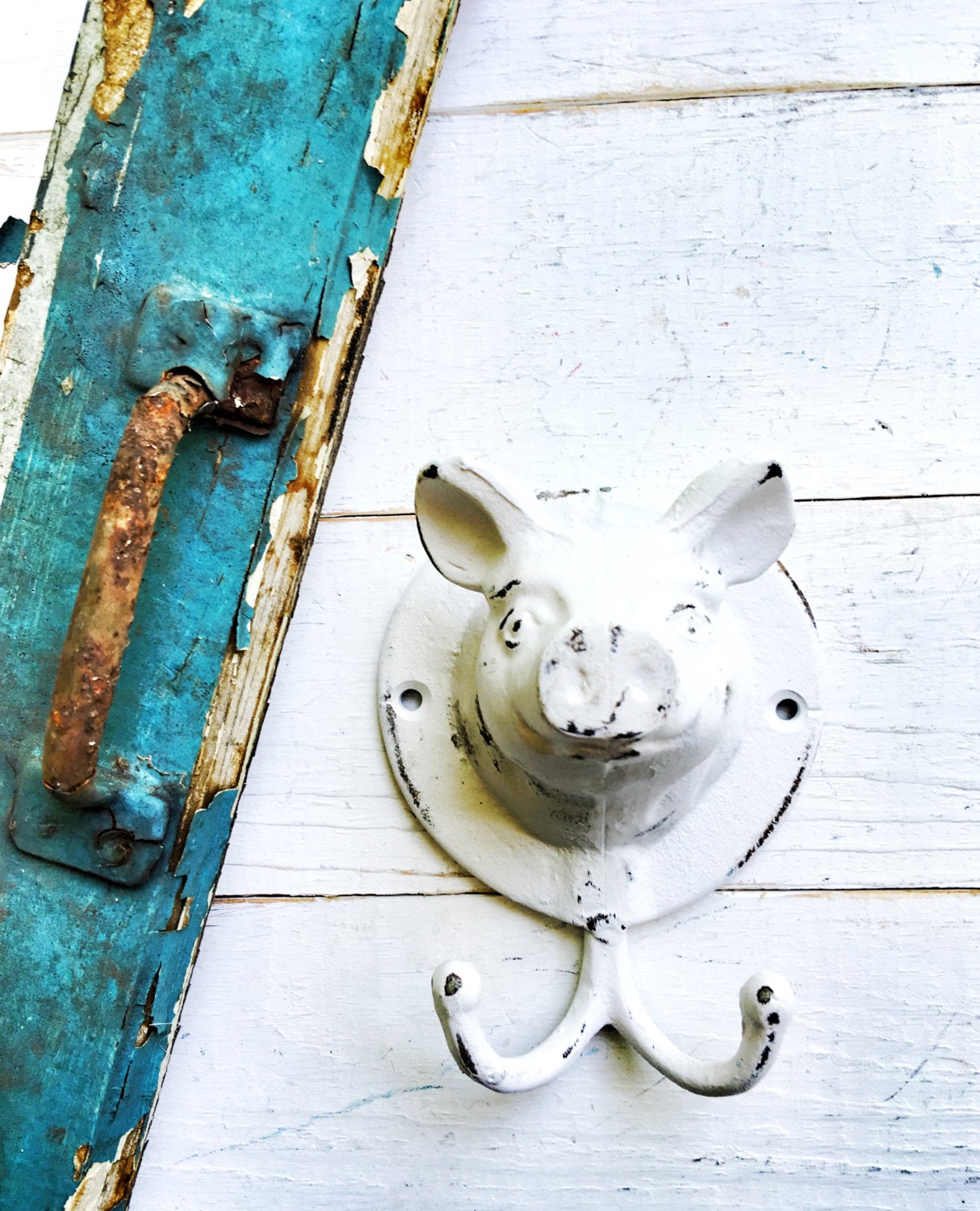 Cast Iron Flying Pig Cast Iron Decor Blushing Pink Garden | Etsy