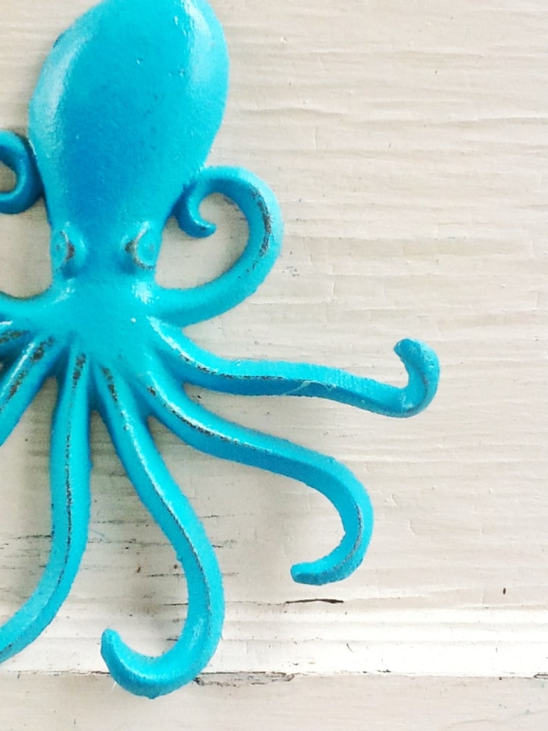 Cast Iron Octopus Wall Plaque-wall Hanger Ocean , Aqua-key Holder ...
