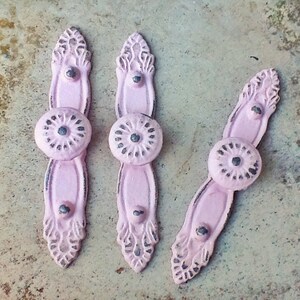 Blushing Pink Cabinet Hardware Knobs Pulls-distressed-pale Pink-metal ...
