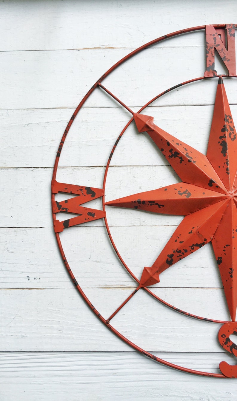 nautical-wall-art-metal-wall-compass-metal-wall-art-etsy