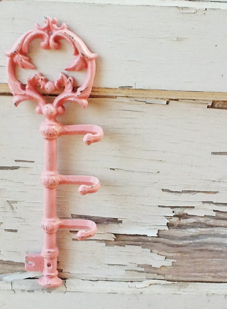 Large Pink Skeleton Key Hook Bathroom Accessories-kitchen - Etsy