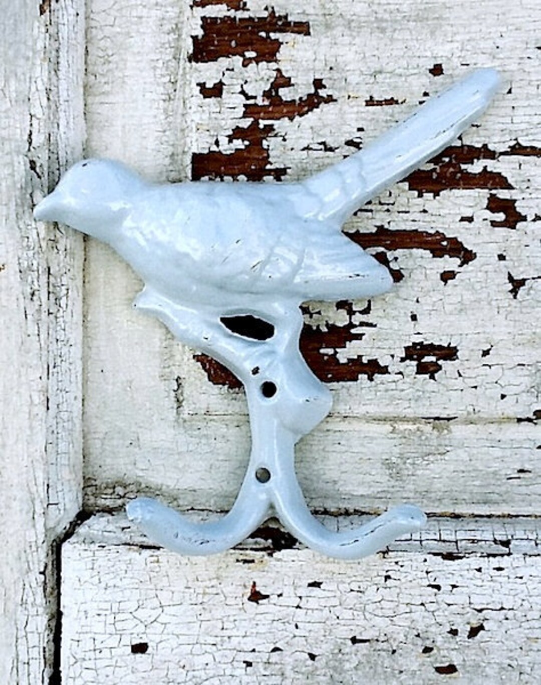 Bird Hook cast Iron Bird Wall Double Hook in English Sky - Etsy