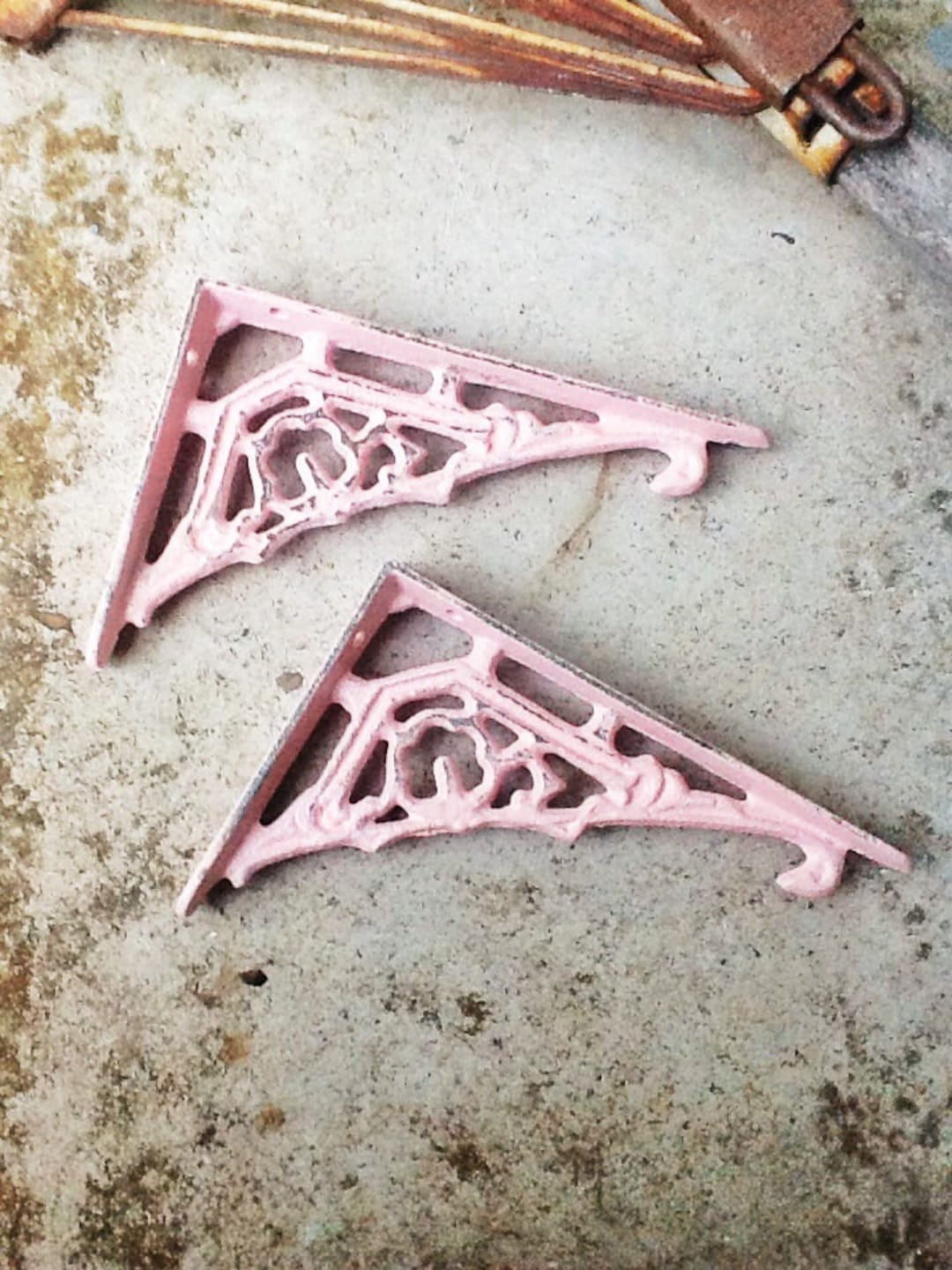 Baby Nursery Pastel Pink Brackets Cast Iron,country Home,bathroom ...