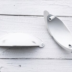 Traditional Cup Handles , 2.5 " Shabby Chic Cupboard Drawer Pulls,white ...