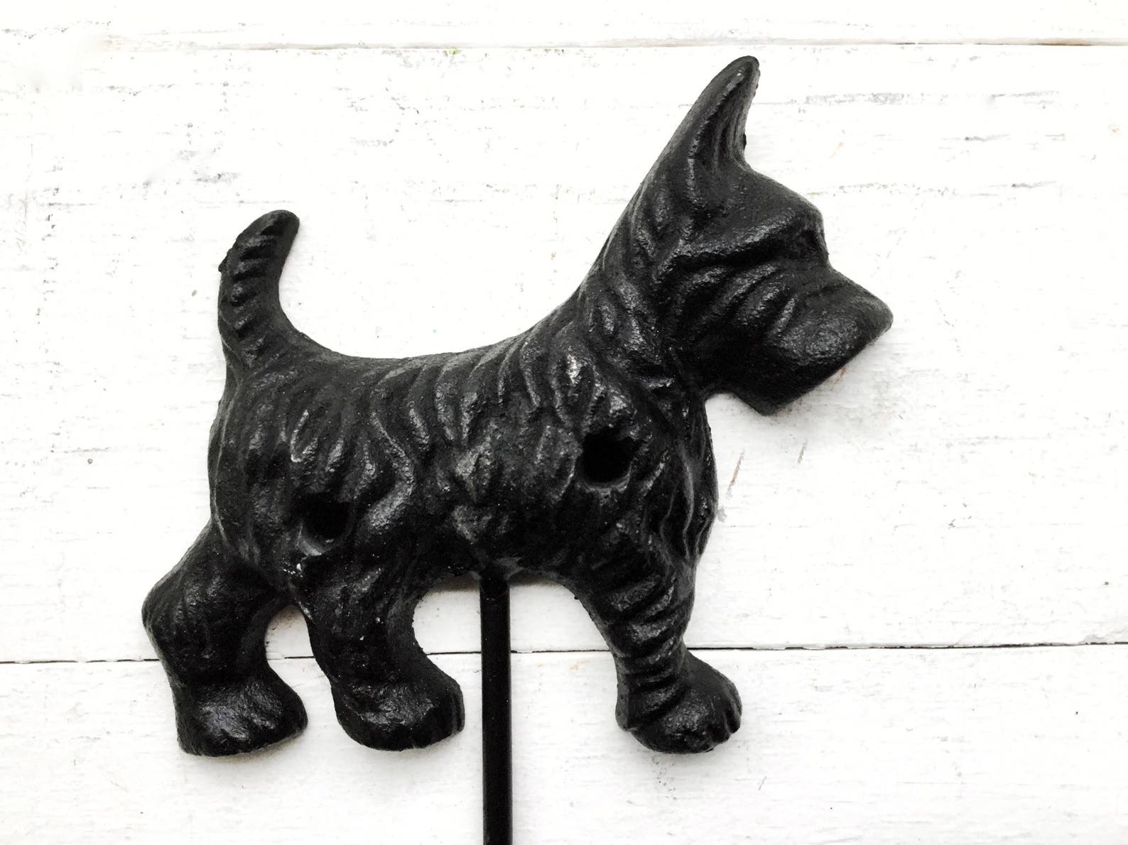 Jet Black Dog / Scottie Dog Wall Hook / Modern Dog / Cast Iron / Shabby ...