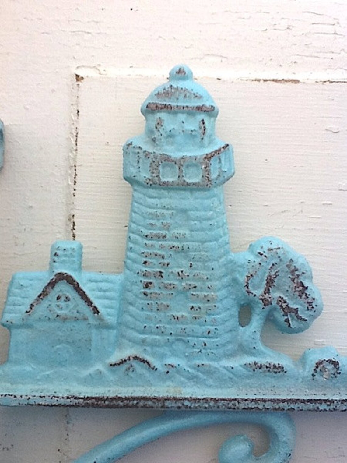 Rustic Lighthouse Plant Hanger Cast Iron Light Blue in | Etsy