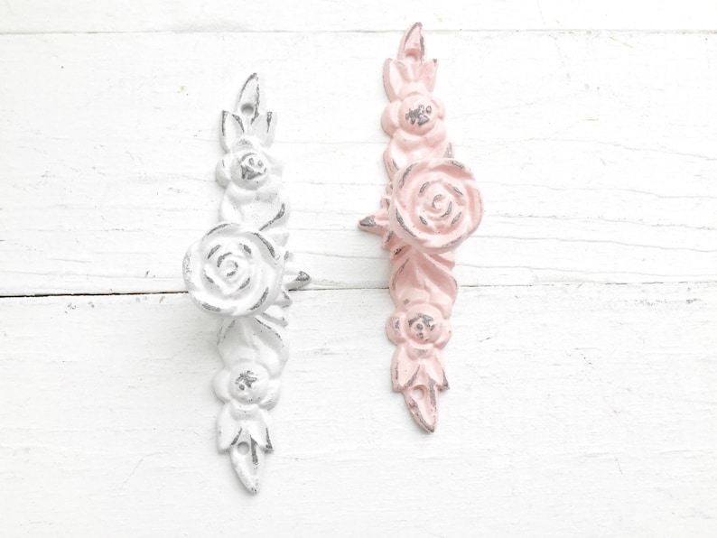 Flower Shabby Chic Dresser Drawer Pulls Handles Blushing Pink - Etsy