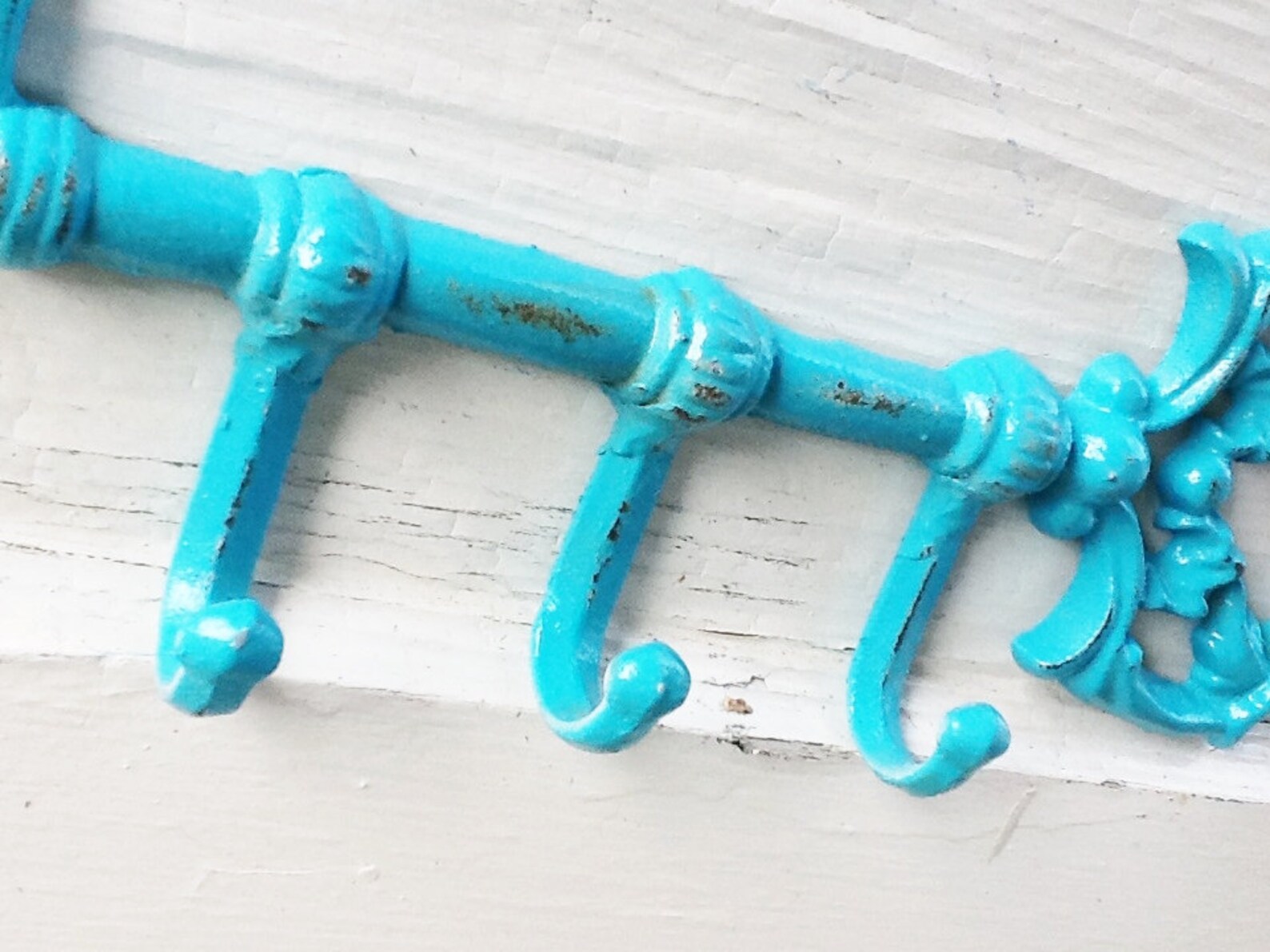 Cast Iron Turquoise Blue Skeleton Key Hook-rustic Jewelry | Etsy