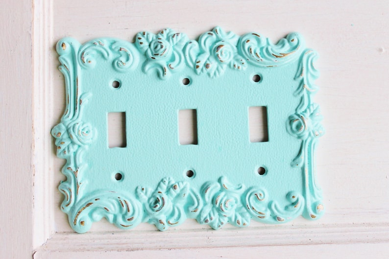 Victorian Antique Old Style Rose 3 Toggle Light Switch Cover-aquamarine ...