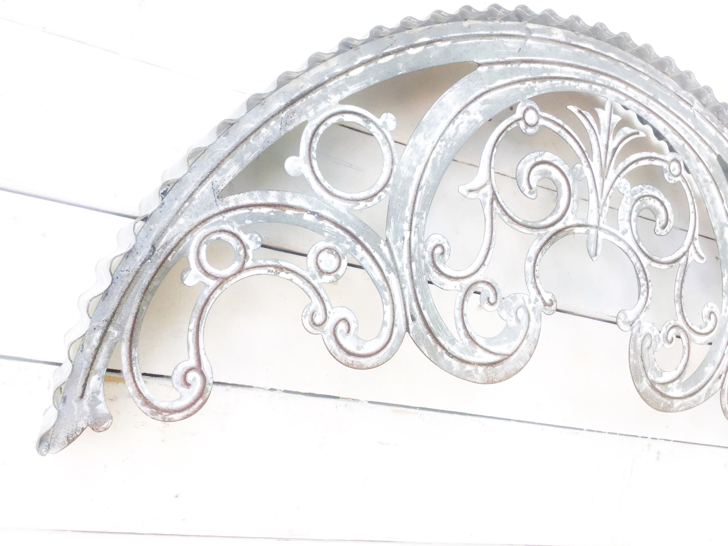 Metal Arch Half Moon Wall Decor Galvanized Metal White | Etsy