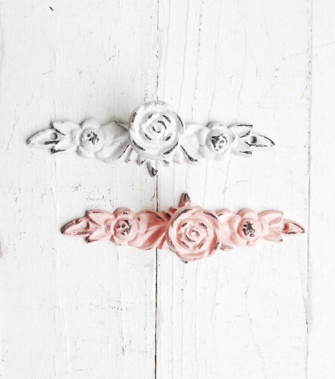Flower Shabby Chic Dresser Drawer Pulls Handles, Blushing Pink Rose ...