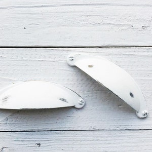 Traditional Cup Handles , 2.5 " Shabby Chic Cupboard Drawer Pulls,white ...