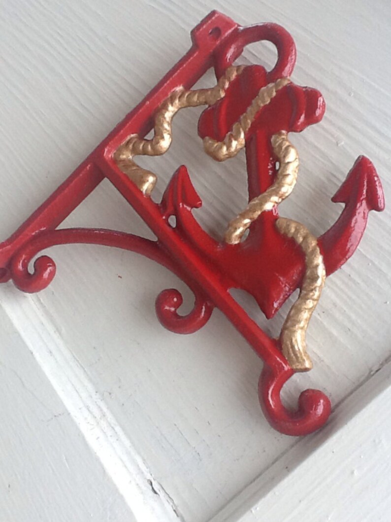 Red Wall Anchor-wall Hanging-cast Iron-plant Hanger-metal Wall - Etsy