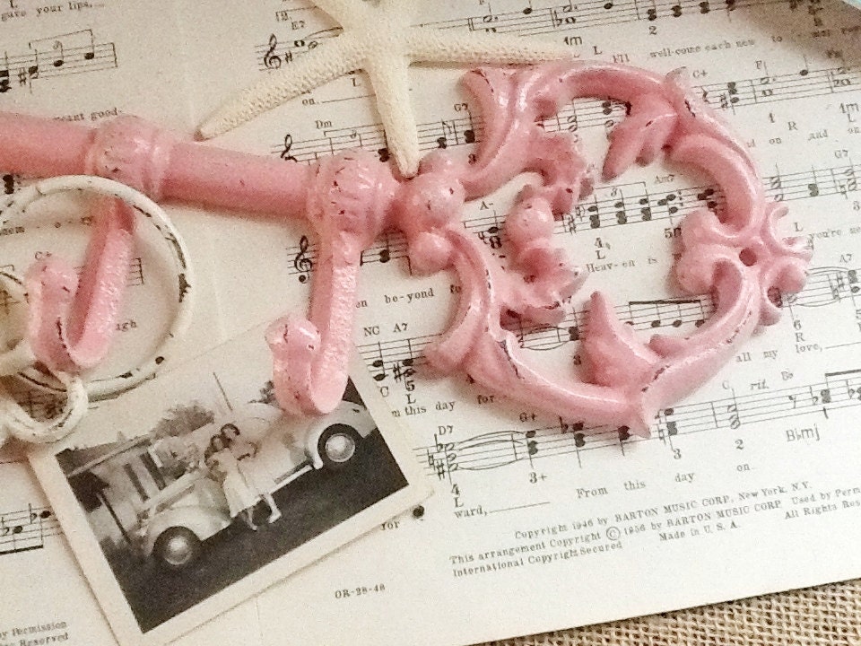 Large Pink Skeleton Key Hook Bathroom Accessories-kitchen | Etsy