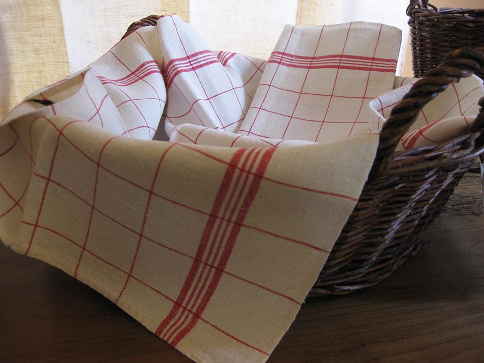 French Country Plaid Linen - Etsy