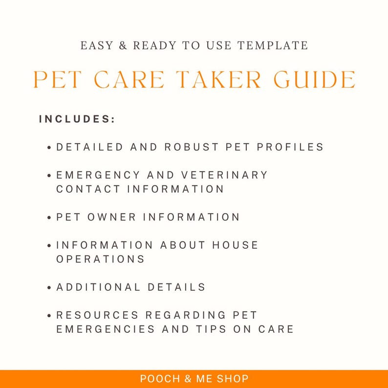 Editable Pet Sitter Guide | Printable Pet Care Instructions | Dog & Cat ...