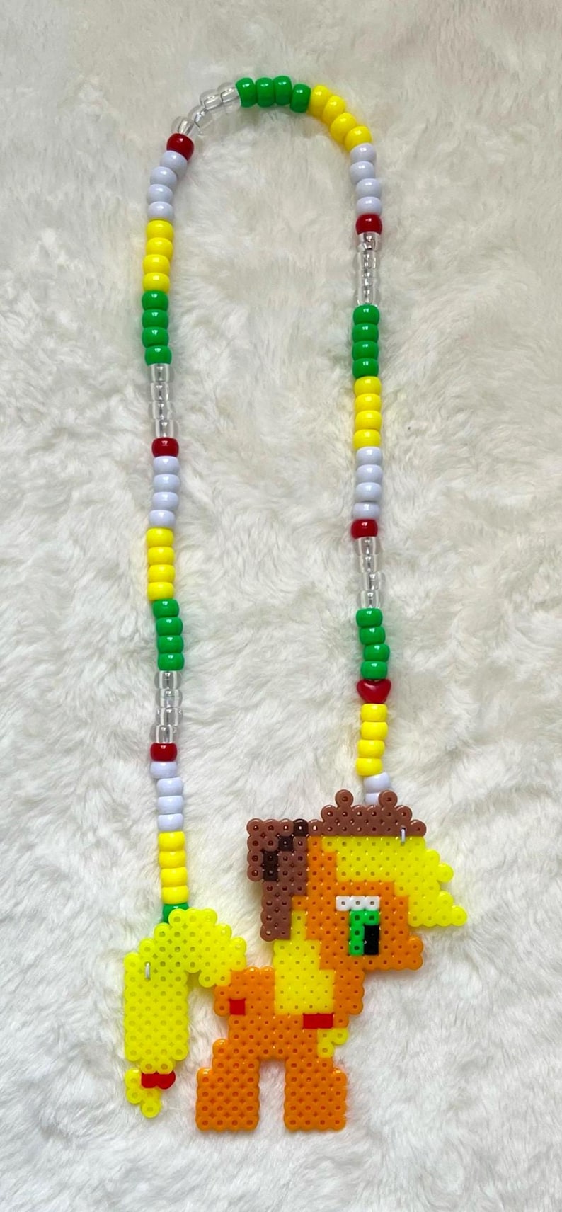 My Little Pony Perler Bead Necklace: Handmade Kandi MLP Charm - Etsy
