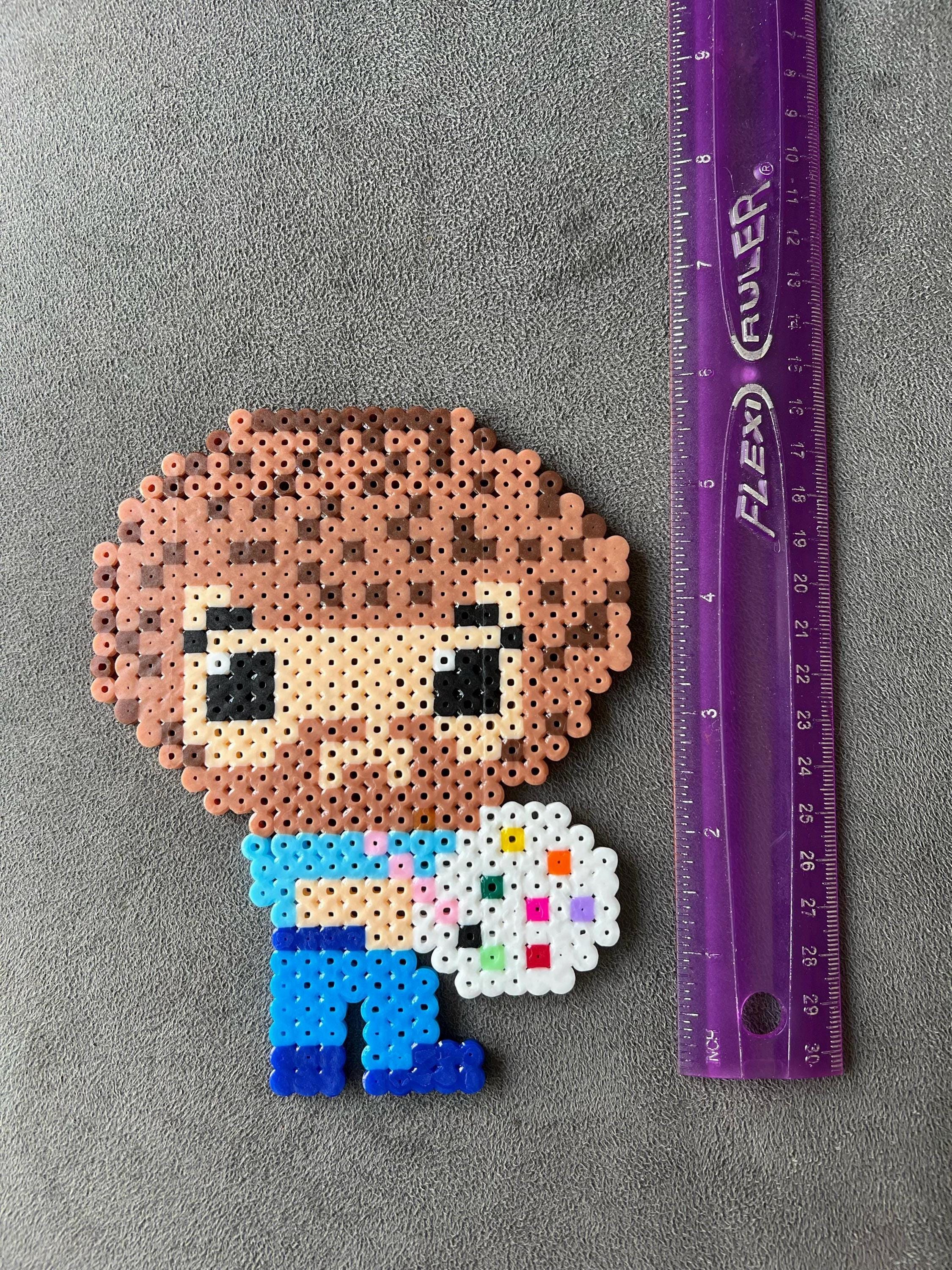 Bob Ross Perler Art | Pixel Style Bead Figure | Handmade 8-bit Inspired ...