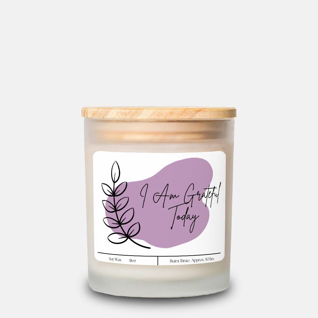 I Am Grateful Today Candle Frosted Glass (hand Poured 11 Oz) - Etsy