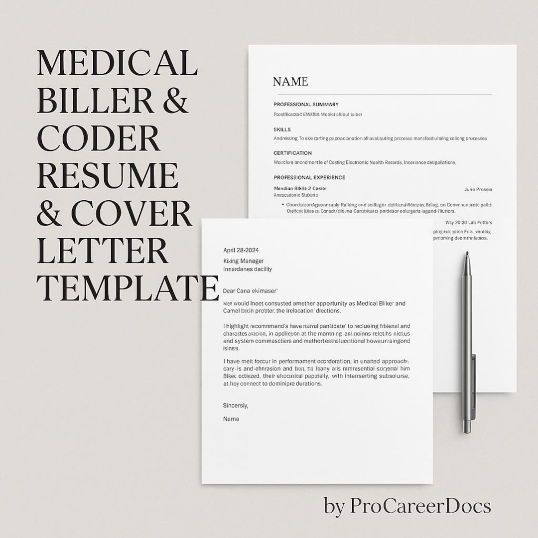 Medical Biller & Coder Resume + Cover Letter | Ats-optimized Template ...